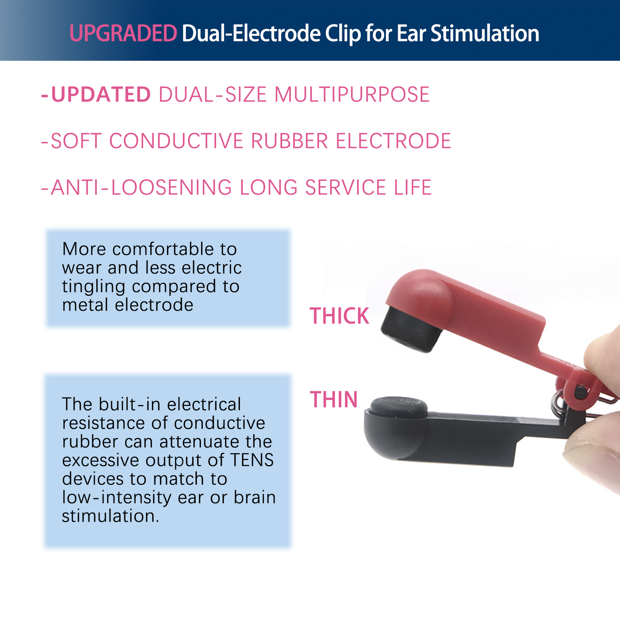 Ear Clip for Vagus Nerve Stimulation, for TENS units, Set of 3 ...